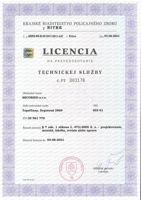 SECURIDO - Bezpečnostní dveře - Certifikáty