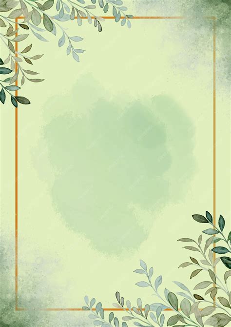 Premium Photo Green Watercolor Floral Background A4 Document 1