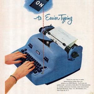 1952 IBM Electric Typewriter Easier Typing Original 13 5 10 5 Magazine Ad Etsy