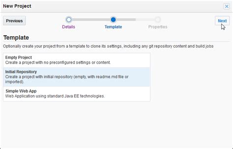 creating a project using oracle developer cloud service