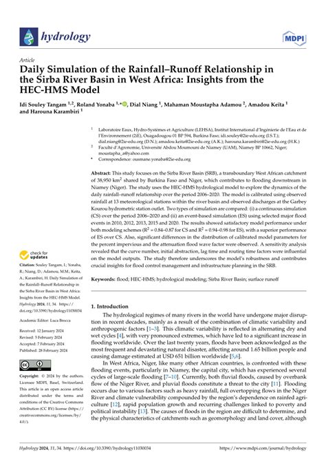 pdf daily simulation of the rainfall runoff relationship in the sirba