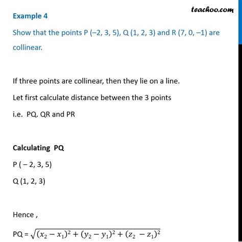 Example 4 Show That Points P 2 3 5 Q 1 2 3 And R 7 0 1