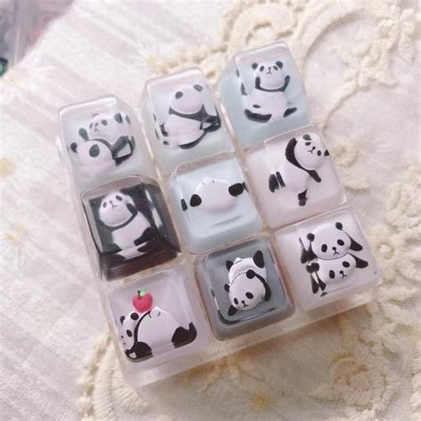 Handmade Cute Panda Keycapscustom Panda Resin Etsy