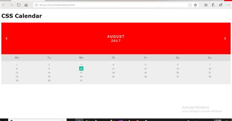 html html5 tutorial how to display calender in html