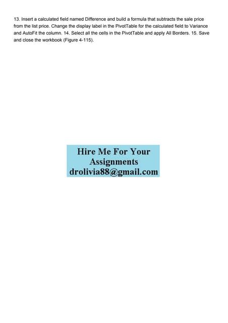 13 Insert A Calculated Field Named Difference And Build A Fpdf