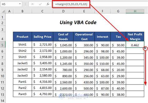 how to calculate margin percentage in excel 5 easy ways exceldemy