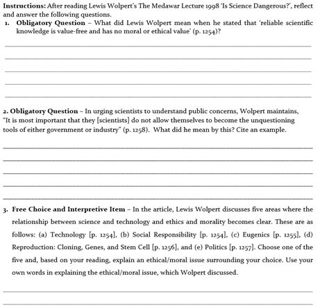 Solved Instructions After Reading Lewis Wolperts The