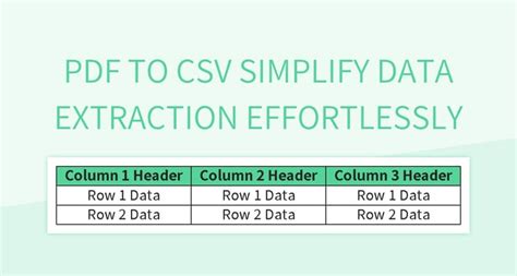Pdf To Csv Simplify Data Extraction Effortlessly Excel Template And
