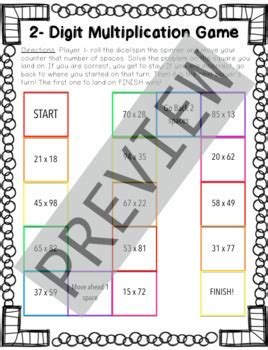 Multiplying Multi Digit Whole Numbers GAMES Pack By A Sprinkle Of Cinnamon