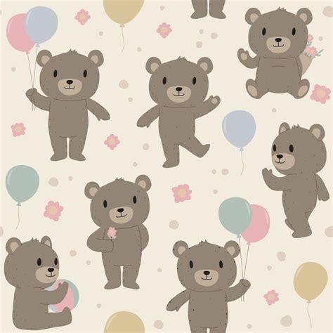 Seamless Teddy Bear Background Vector Art At Vecteezy