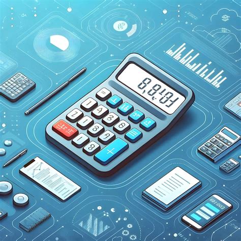 Flat Design As Calculator Icon With Copy Space On A Tech Themed