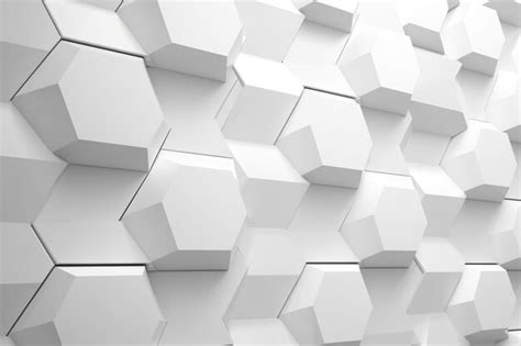Premium Photo Hexagonal White Background With Many Different Shapes