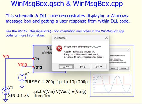 Using Windows Message Boxes In Dll Code Guihwnd Qspice Qorvo