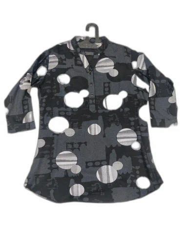 Adult Casual Wear Girls Stylish Pritned Top Size Medium Cotton At Rs
