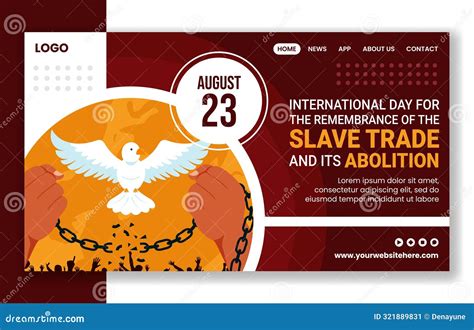Slave Trade And Abolition Day Social Media Landing Page Cartoon