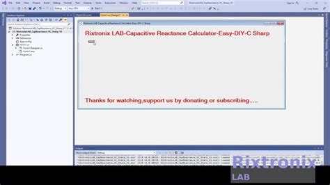 creating capacitive reactance calculator simple easy visual c sharp ep2
