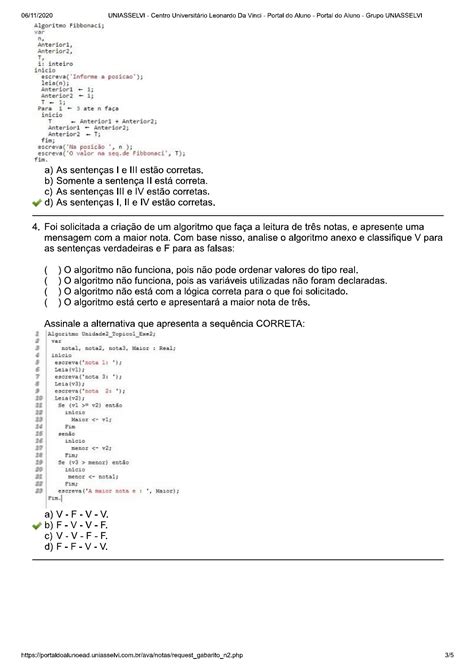Prova Algoritimo Algoritmo e Programação