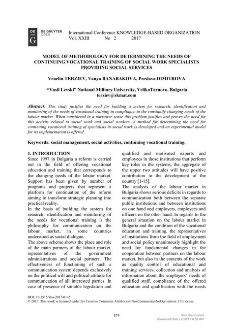 Pdf Model Of Methodology For Determining The Needs Of Continuing