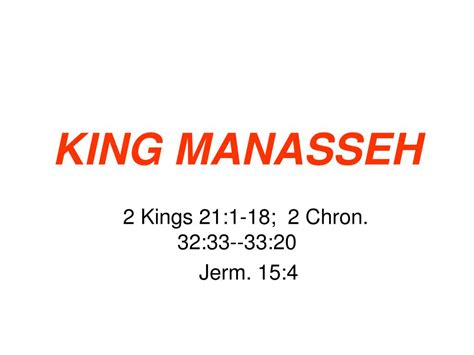 Ppt King Manasseh Powerpoint Presentation Free Download Id1722276