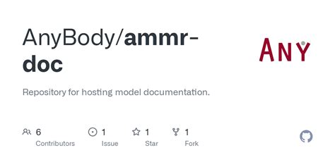 github anybody ammr doc repository for hosting model documentation