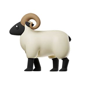 山羊 3D多彩卡通动物形象图标 Ram 2k