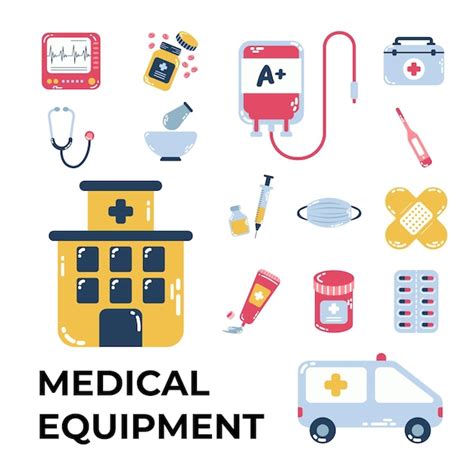 Premium Vector Collection Of Medical Equipment Illustrations