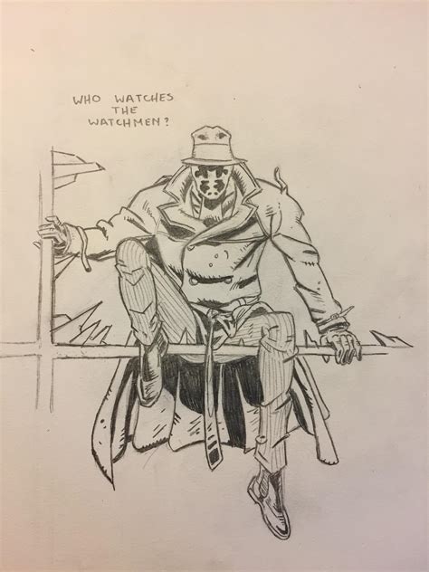 My sketch of Rorschach from the Watchmen : r/fanart