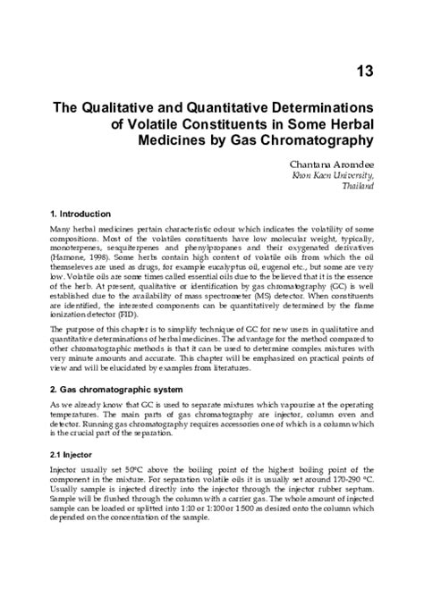 Pdf The Qualitative And Quantitative Determinations Of Volatile