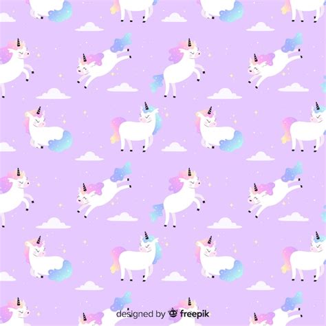 Free Vector Hand Drawn Unicorn Pattern
