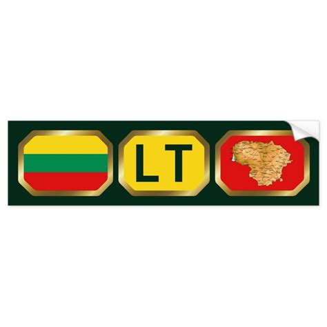 Lithuanian Flag Physical Map Klaipeda Kaunas Strong Adhesive