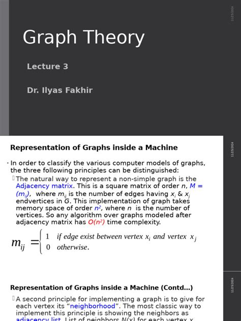 Lecture 03 | PDF | Vertex (Graph Theory) | Matrix (Mathematics)