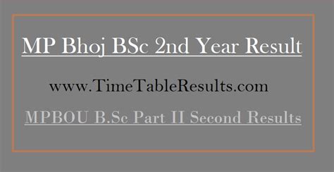 MP BHOJ BSc 2nd Year Result 2022 Bhopal University II Results