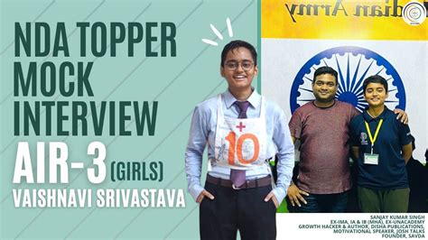 NDA TOPPER MOCK INTERVIEW I VAISHNAVI SRIVASTAVA NDA AIR 3 GIRLS I