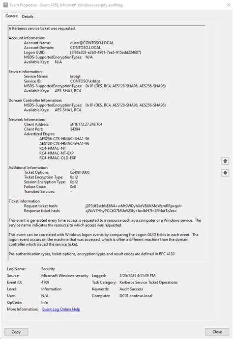 4769 s f a kerberos service ticket was requested windows 10