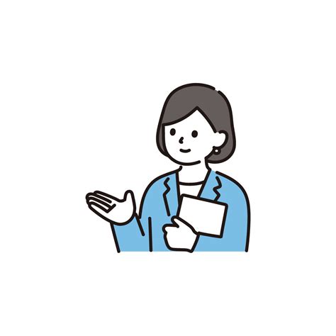 説明するビジネスパーソンのイラスト｜商用可・フリーイラスト素材｜ソコスト