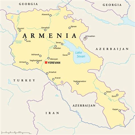 Armenien Political Map Lizenzfreies Foto 13532180 Bildagentur