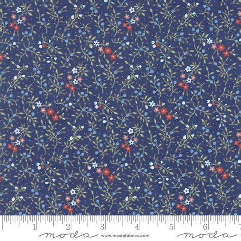 Moda Mackinac Island Sprigs Berries Navy Fabric By Minick And Simpson