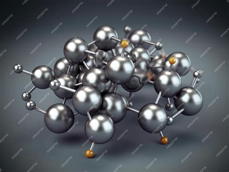 Premium Ai Image Abstract Molecule Model On Dark Background Created