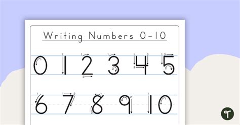 Tracing Numbers Teaching Resource Teach Starter