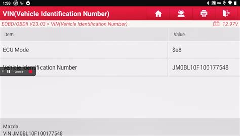 ISUZU EDC15M Mazda 3 ECU Diagnosed By Godiag GT100 And Launch X431 V