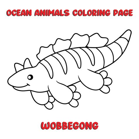 Premium Vector Black And White Cartoon Illustration Of Cute Wobbegong