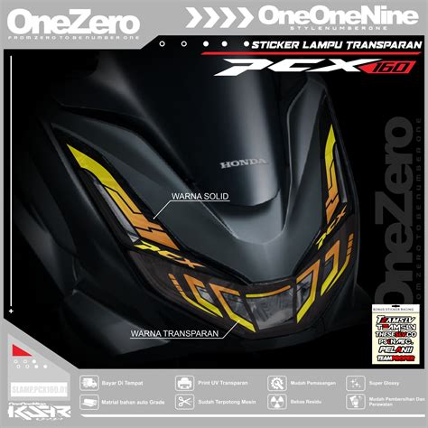 Stiker Lampu Pcx 160 Sticker Lampu Transparan Variasi Alis Motor