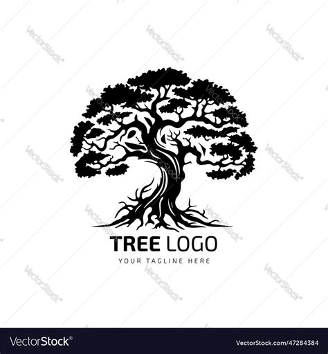 Tree Minimal Logo Symbol Royalty Free Vector Image