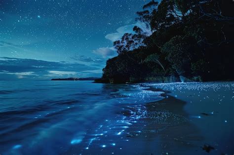 Premium Photo Nighttime Bioluminescence In Jervis Bay Australia
