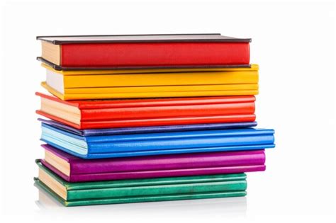 Stack Of Colorful Books Isolated On White Background Premium Ai