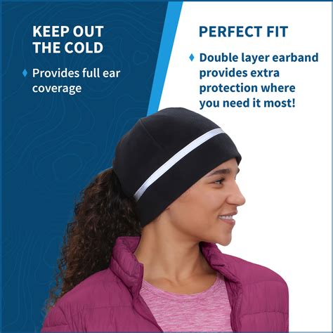 Ponytail Hat Reflective Winter Running Beanie Trailheads