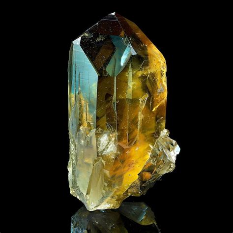 Premium Photo Zircon Crystal With Tetragonal Shape Yellow Brown Green