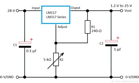 Lm317 Variable Power Supply Circuit And Calculator