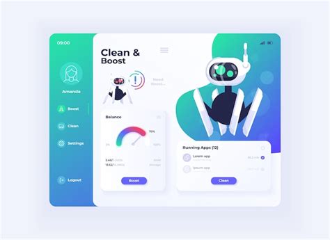 Premium Vector Clean And Boost Tablet Interface Vector Template