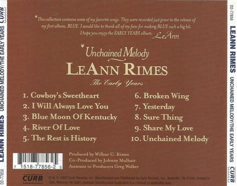 Leann Rimes Unchained Melody The Early Years Nonstop Records